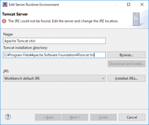 ‘Starting Tomcat v9.0 Server at localhost’ has encountered a problem. - ITエンジニアの定時退社Tips